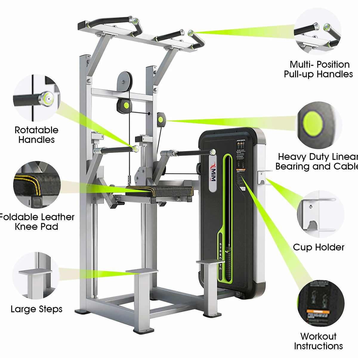 Prestige Pro Assisted Dip & Chin Machine – MiM USA Fitness